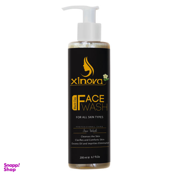 خرید و قیمت ژل شستشوی صورت ژینووا (Xinova) مدل Black Clay حجم 200 میلی‌لیتر